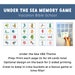 Vacation Bible School Memory Match Game for Kid Under the Sea VBS ...