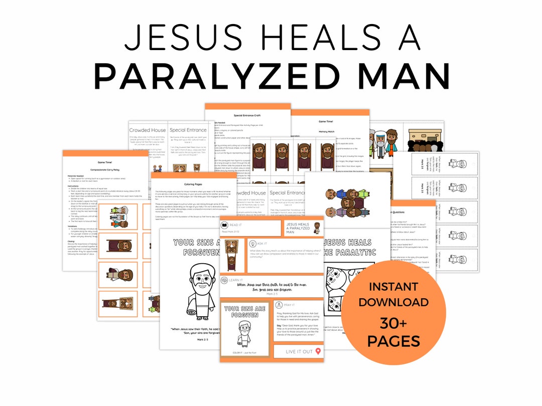 Jesus Heals a Paralyzed Man Teaching Materials for Jesus Miracle ...