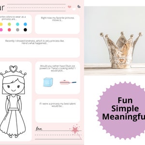 Pen Pal Kit Princess Activities Kids Letter Template Writing Prompts ...