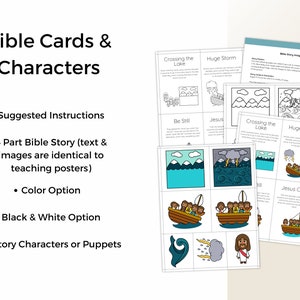 Jesus Calm the Storm Bible Story Teaching Poster Jesus Miracle Bible ...