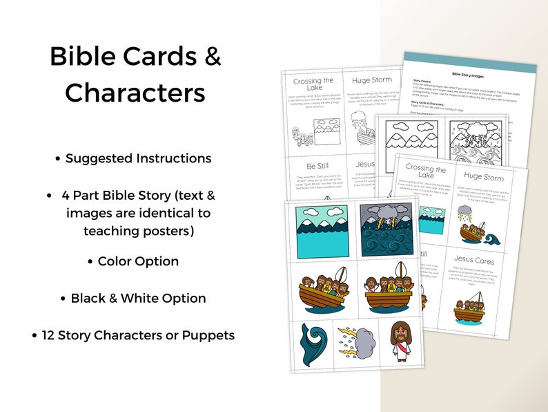 Jesus Calm the Storm Bible Story Teaching Poster Jesus Miracle Bible ...