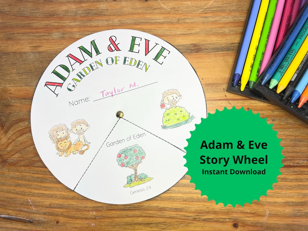 Adam and Eve Craft Sunday School Activity Garden of Eden Story Wheel ...