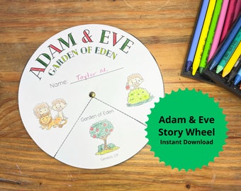 Adam and Eve Bible Story Wheel, Garden of Eden, Bible Craft, Sunday ...