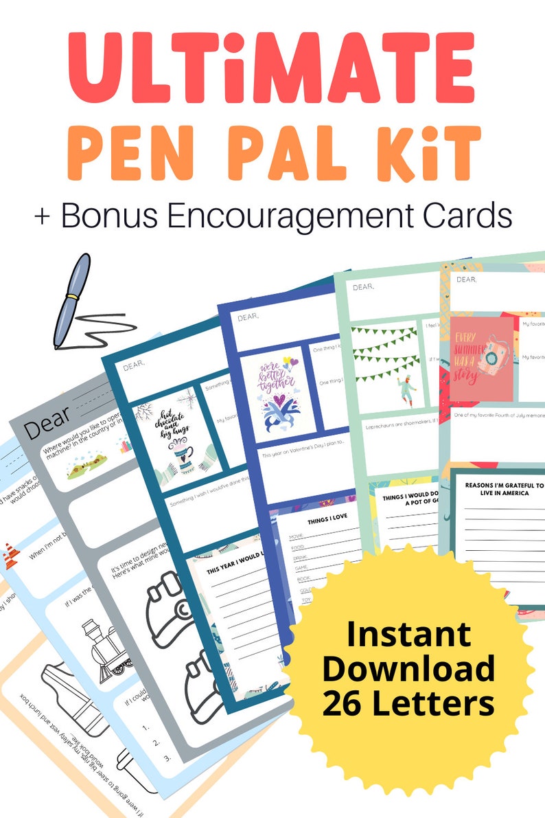 Letter for Kid Pen Pal Kit for Kid Penpal Stationary Long Distance ...