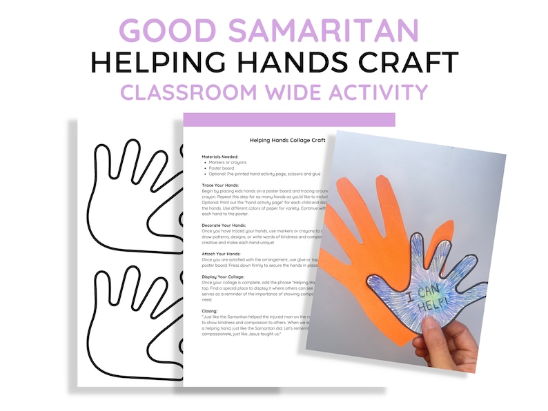 Good Samaritan Sunday School Craft Classroom Wide Activity Bible Story ...