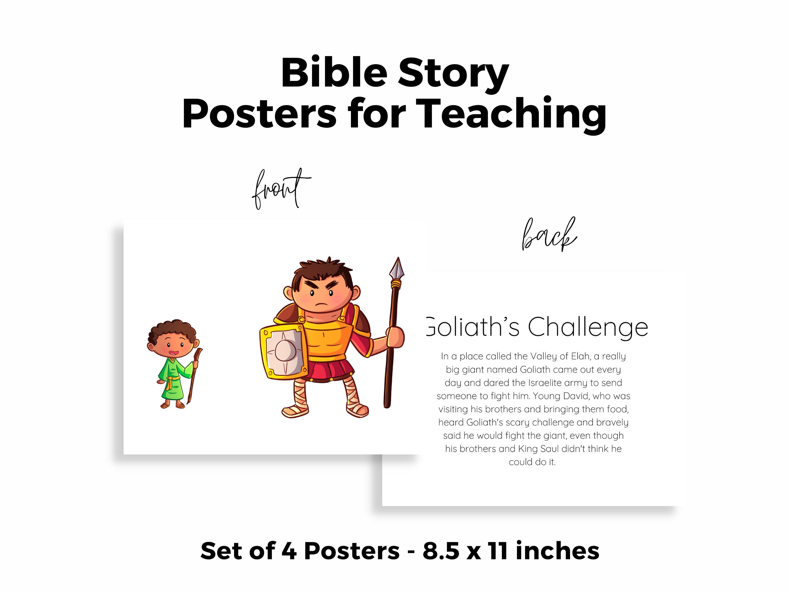 David and Goliath Bible Story Lesson for Kid Church Bible Lesson on ...