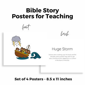 Jesus Calm the Storm Bible Story Teaching Poster Jesus Miracle Bible ...
