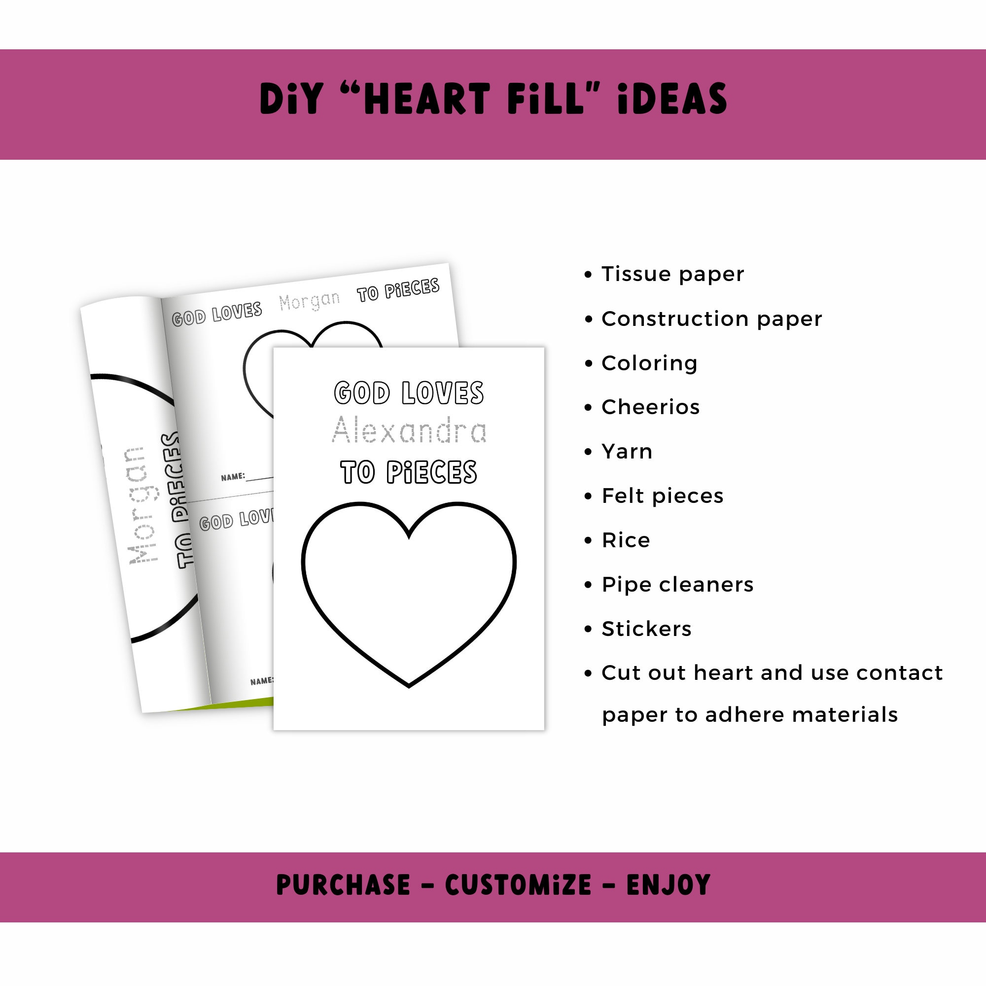 Custom God Loves Me Craft Jesus Loves Me to Pieces Craft for Kid ...