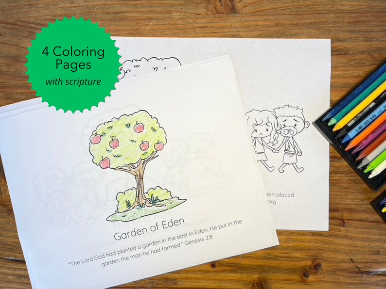 Adam and Eve Sunday School Worksheets Bible Themed Coloring Pages for ...