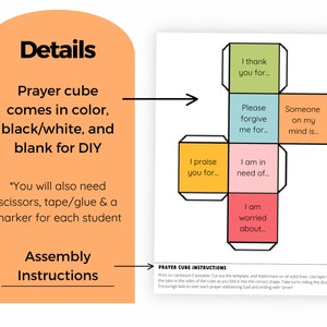 Prayer Cube for Kid Teach Children How to Pray Activity Printable ...