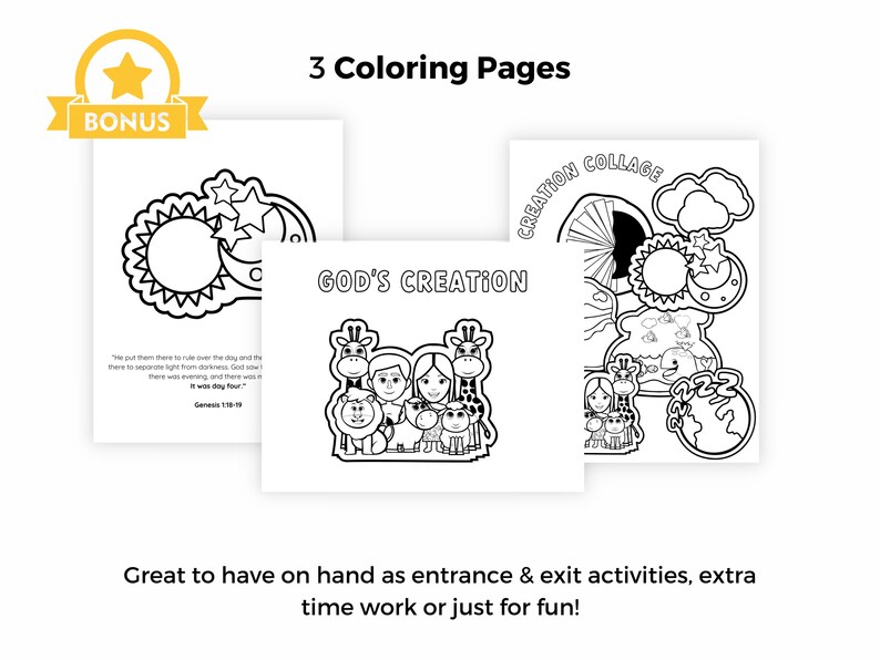 Creation Mobile Craft for Elementary Student Bible Story Time at Home ...