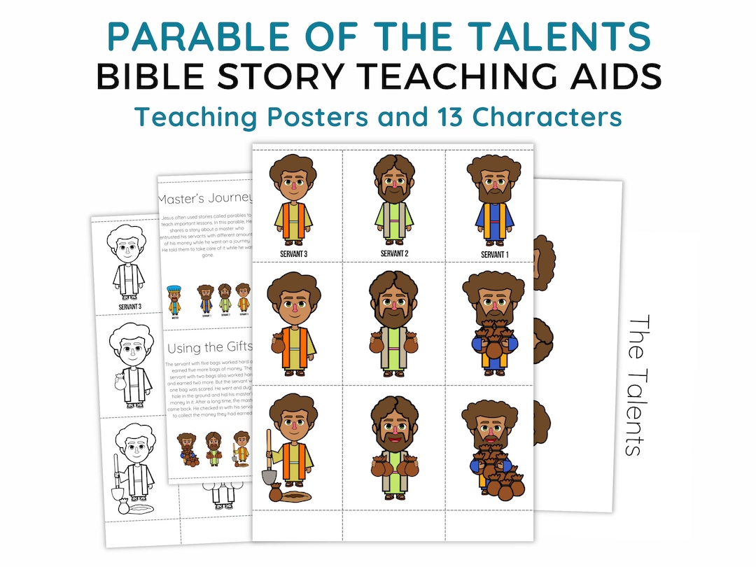 Parable of the Talents Teaching Aid for Kid Bible Story Poster ...