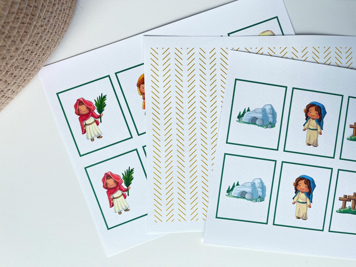 Easter Memory Game for Kid Printable Bible Story Lesson Sunday School ...