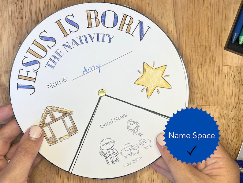 Nativity Story Wheel Craft for Kid Christmas Nativity Activity for ...