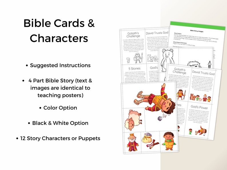 David and Goliath Lesson for Kid Sunday School David & Goliath Bible ...