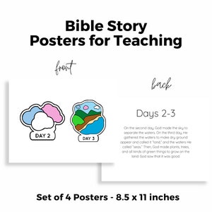 Days of Creation Bible Story Teaching Poster Creation Printable Lesson ...