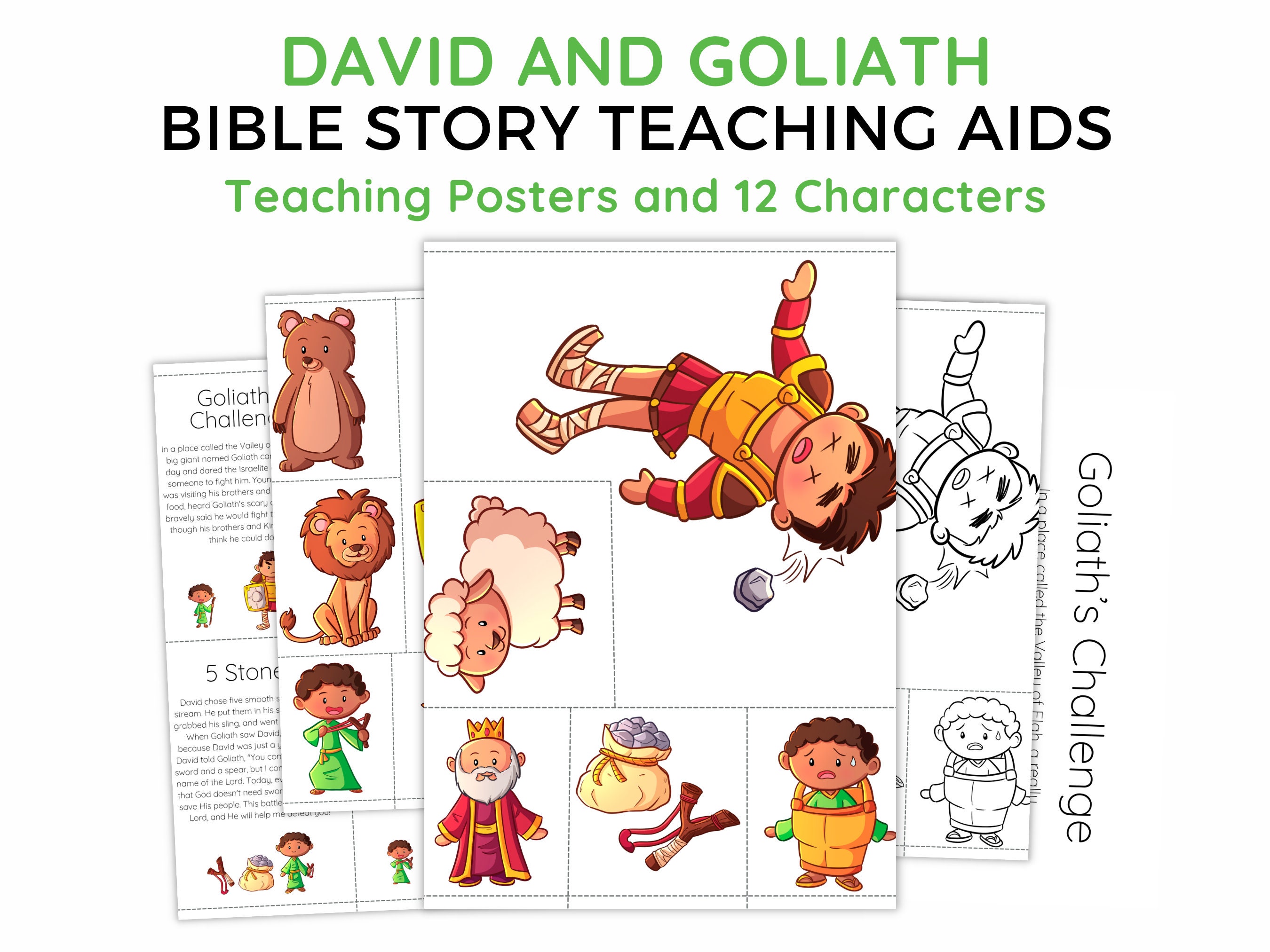 David and Goliath Bible Story Lesson for Kid Church Bible Lesson on ...