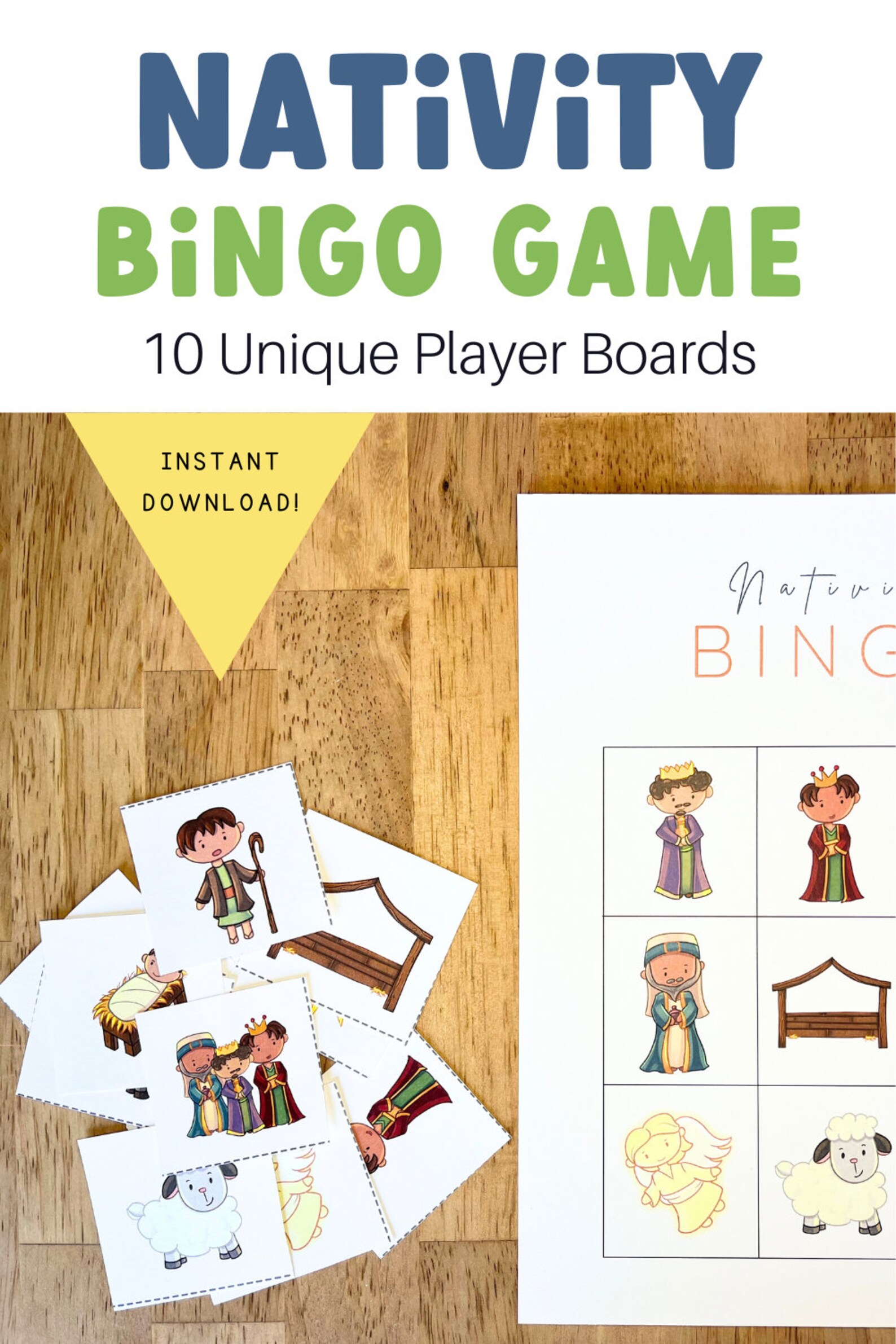 Nativity Bingo Game Printable Nativity Bible Bingo Christmas Nativity ...