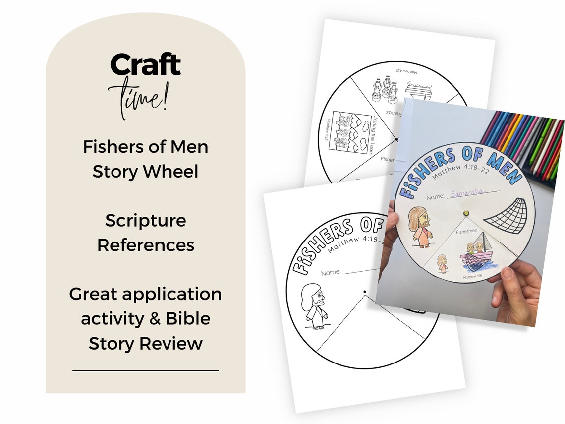 Fishers of Men Story Wheel Craft Printable Bible Activity for Kid Jesus ...