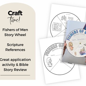 Fishers of Men Story Wheel Craft Printable Bible Activity for Kid Jesus ...