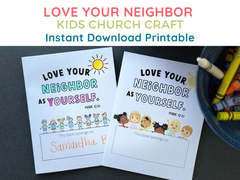 Love Your Neighbor Church Craft for Kid Sunday School Valentine ...