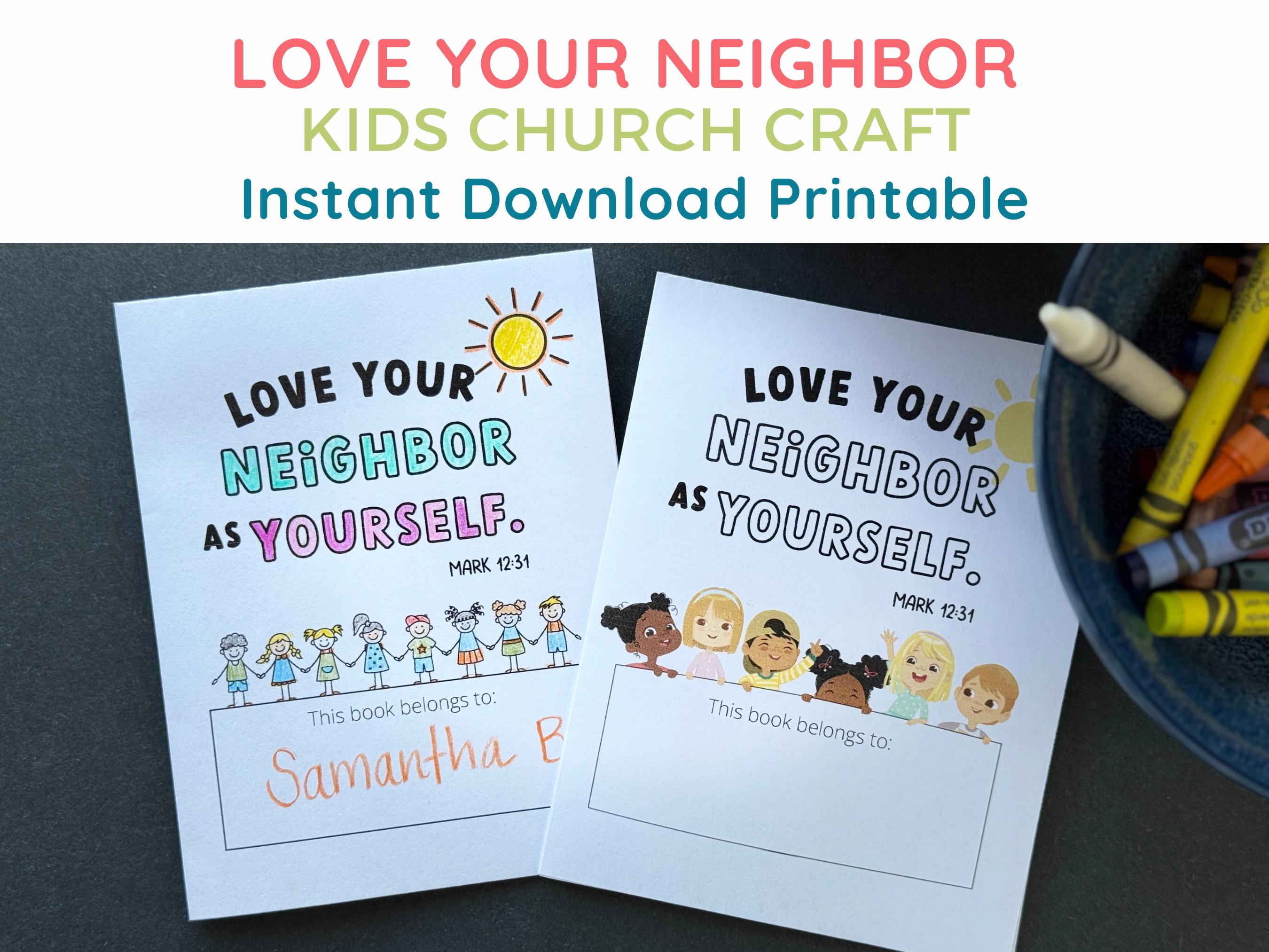 Love Your Neighbor Church Craft for Kid Sunday School Valentine ...