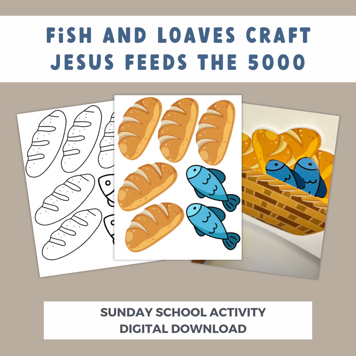 Fish and Loaves Kid Craft for Sunday School Children Activity ...