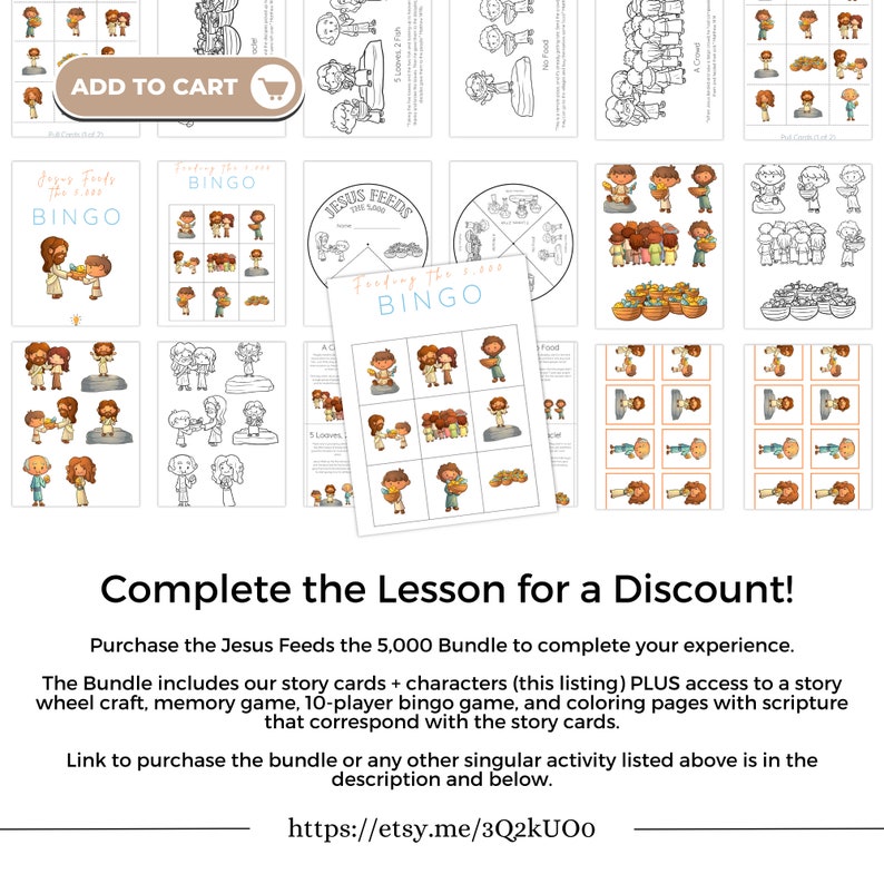 Jesus Feeds the 5000 Craft Printable Bible Story for Kid Sunday School ...
