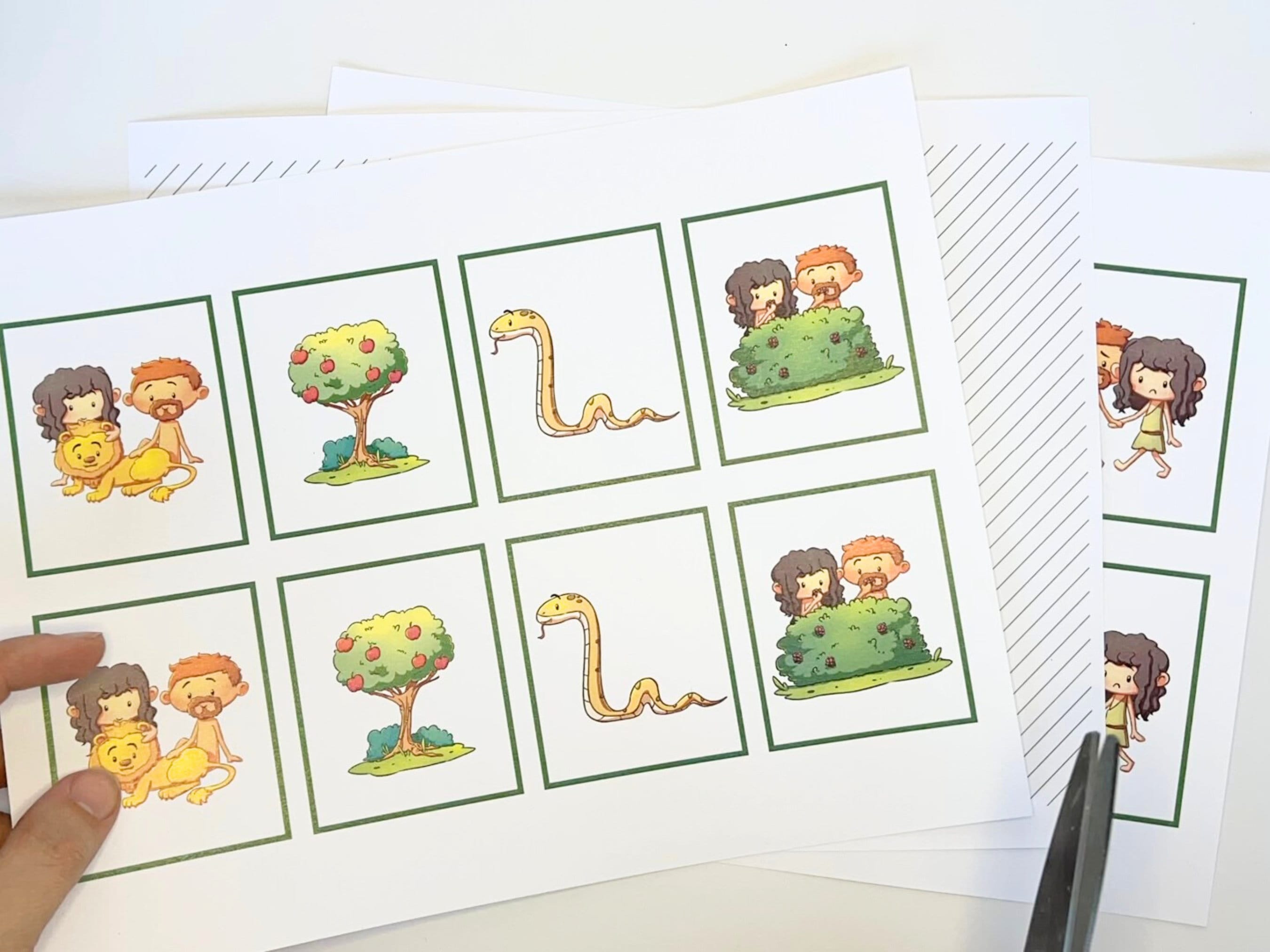 Memory Game Adam and Eve Activity DIY Memory Game for Kid Printable ...
