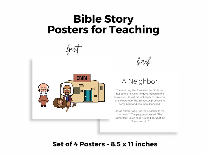 Good Samaritan Teaching Aid Bible Story Poster Samaritan Story ...