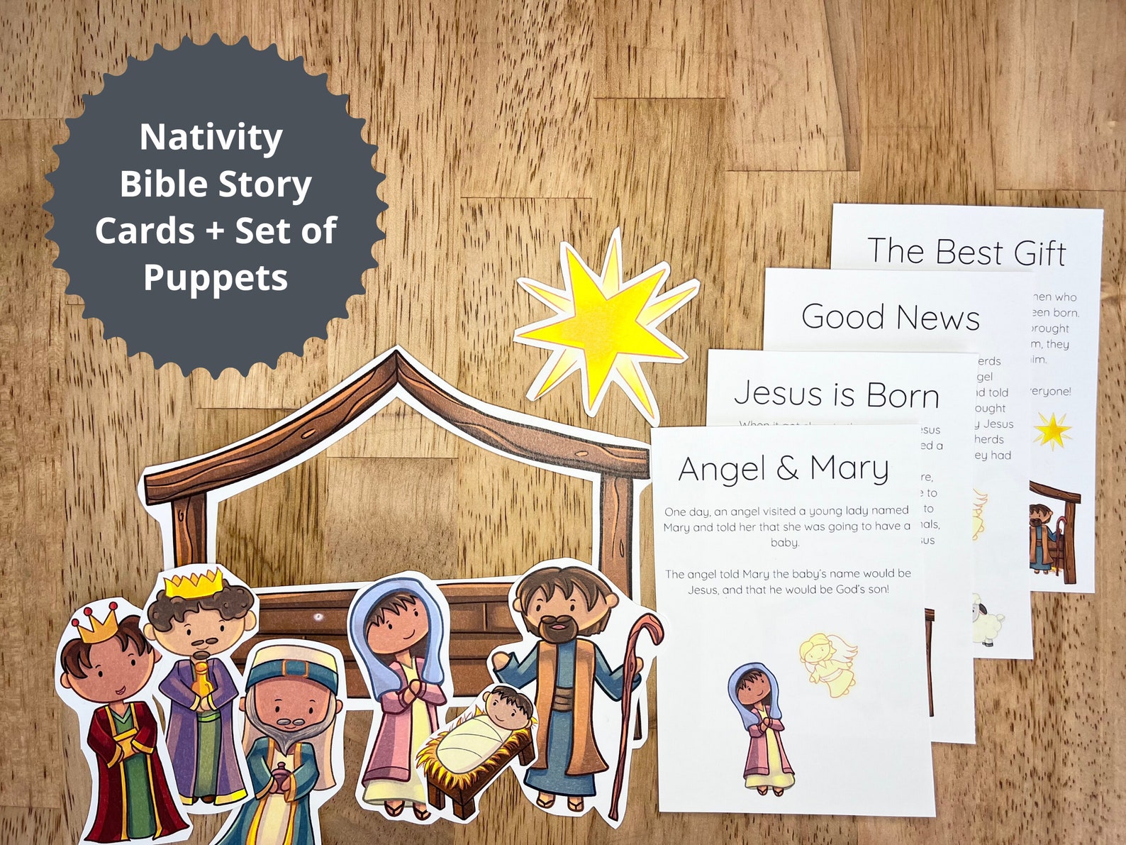 Christian Christmas Nativity Puppet Set Christmas Puppet DIY Printable ...