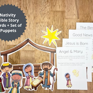 Christian Christmas Nativity Puppet Set Christmas Puppet DIY Printable ...