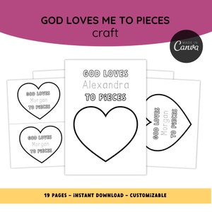 Custom God Loves Me Craft Jesus Loves Me to Pieces Craft for Kid ...