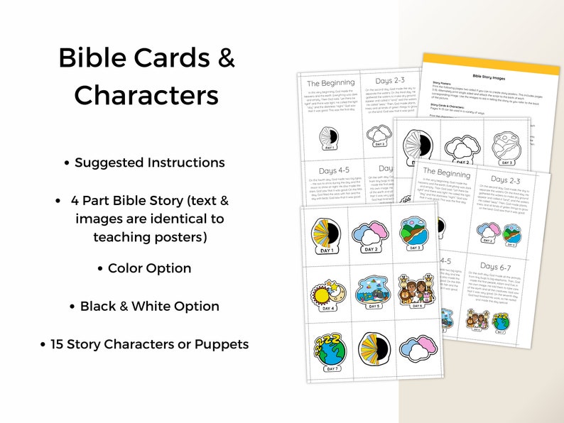 Days of Creation Bible Story Teaching Poster Creation Printable Lesson ...