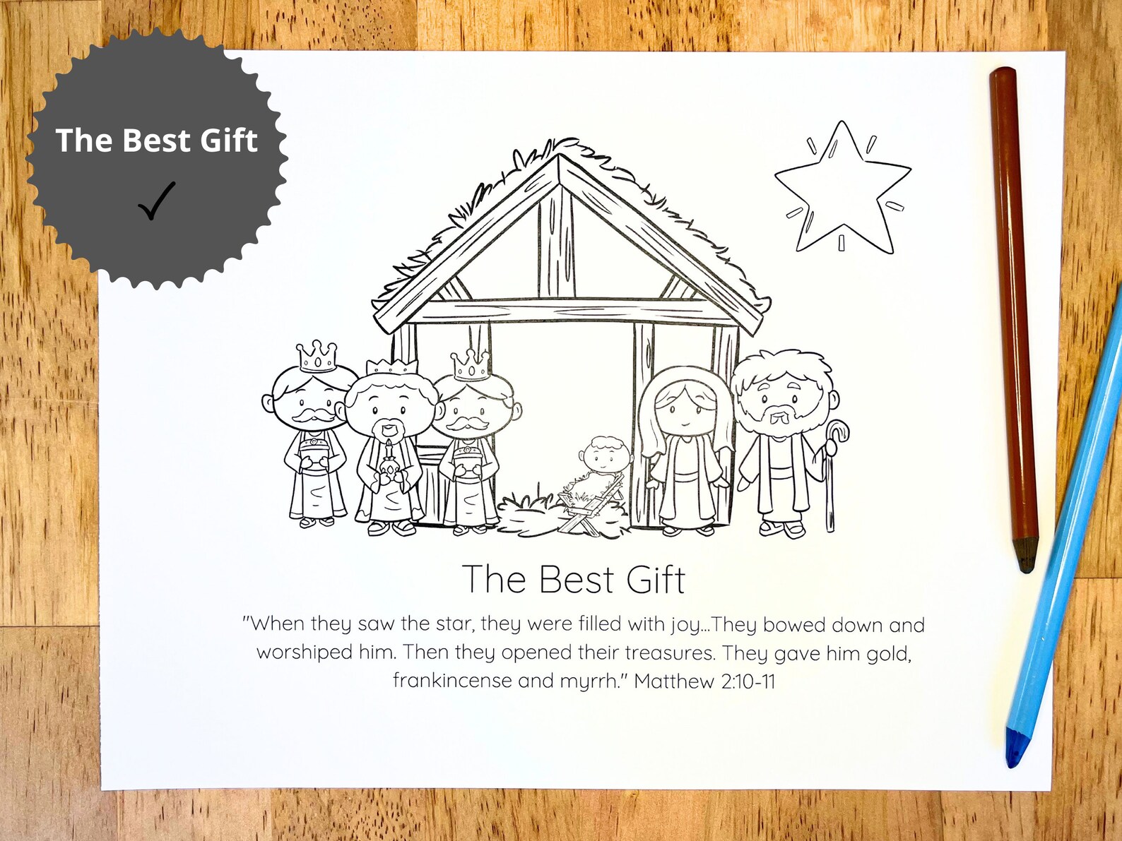 Nativity Story Coloring Page for Kid Nativity Coloring Page Christmas ...