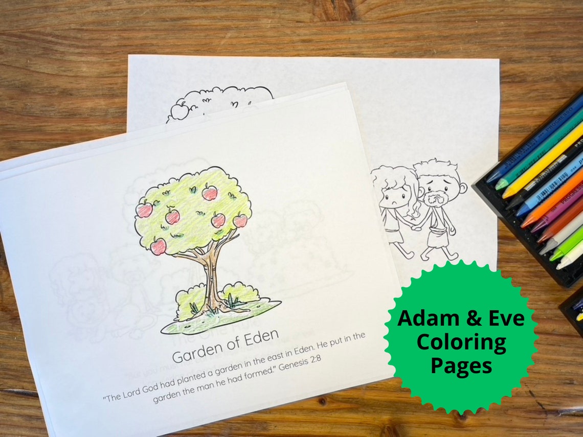 Adam and Eve Coloring Page for Preschool Adam and Eve Coloring Sheet ...