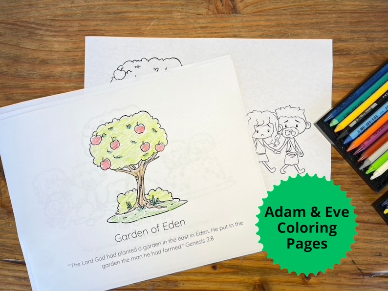 Adam and Eve Coloring Page for Preschool Adam and Eve Coloring Sheet ...