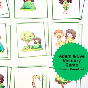 Memory Game Adam and Eve Activity DIY Memory Game for Kid Printable ...