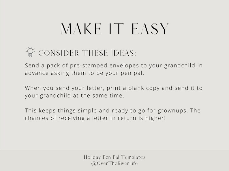 Holiday Pen Pal Kit Set of 8 Holiday Letters to Long Distance Family ...