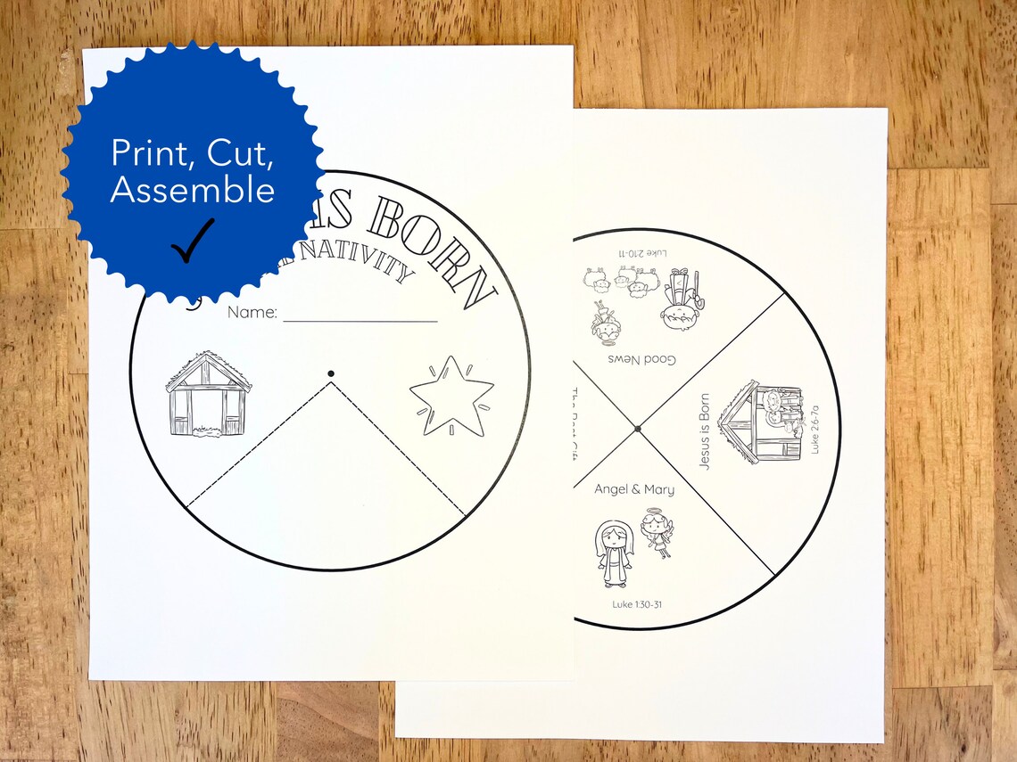 Nativity Story Wheel Craft for Kid Christmas Nativity Activity for ...
