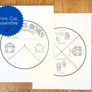 Nativity Story Wheel Craft for Kid Christmas Nativity Activity for ...