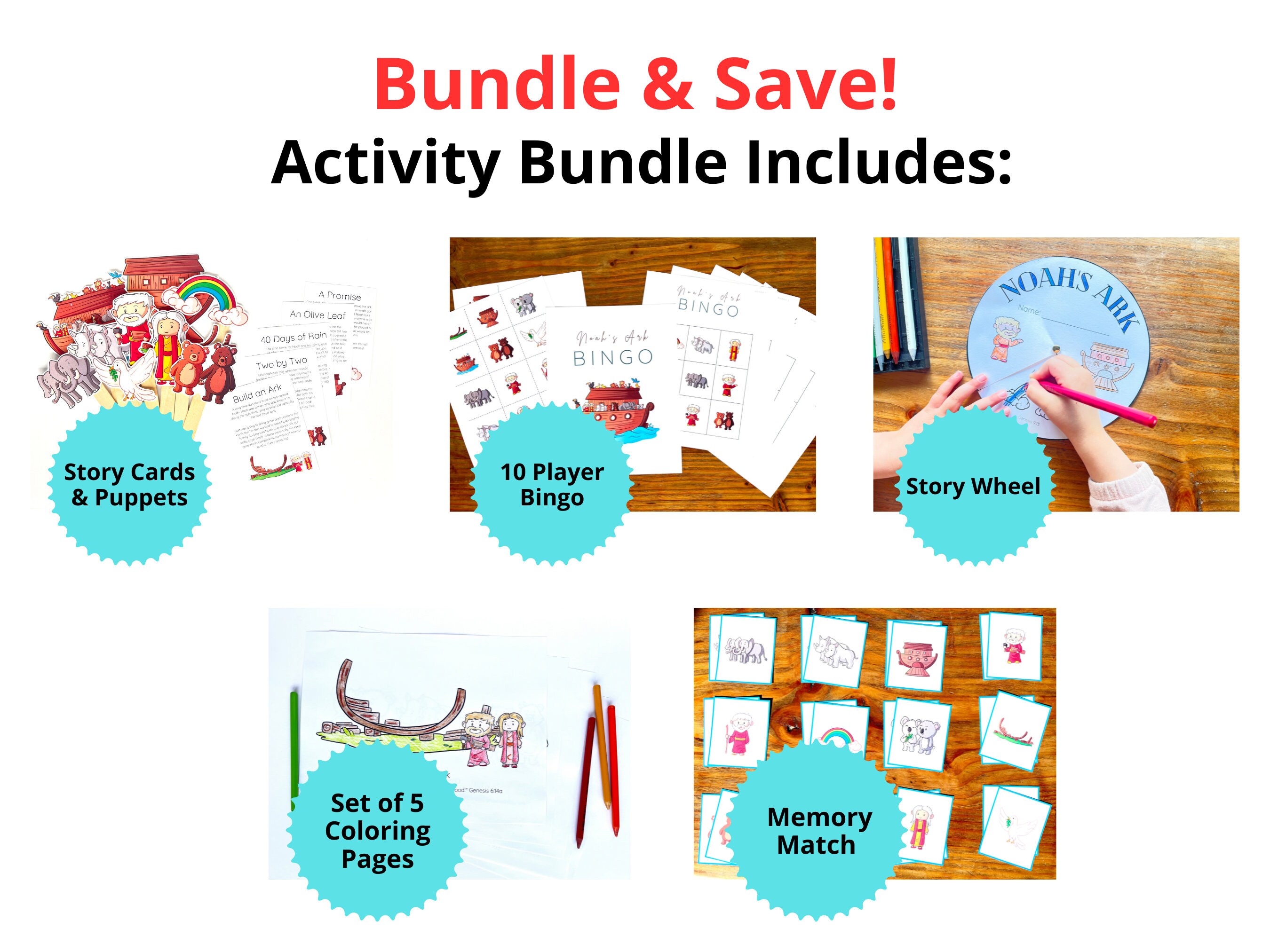 Bible Memory Game for Kid Noahs Ark Game Printable Bible Story Lesson ...