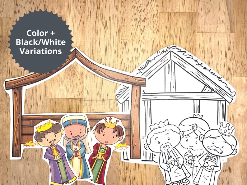 Christian Christmas Nativity Puppet Set Christmas Puppet DIY Printable ...