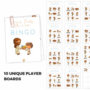 Jesus Feeds 5000 Bible Story Bingo Game Printable Bingo Activity for ...
