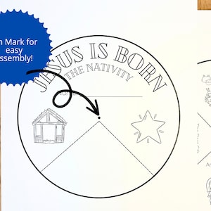 Nativity Story Wheel Craft for Kid Christmas Nativity Activity for ...