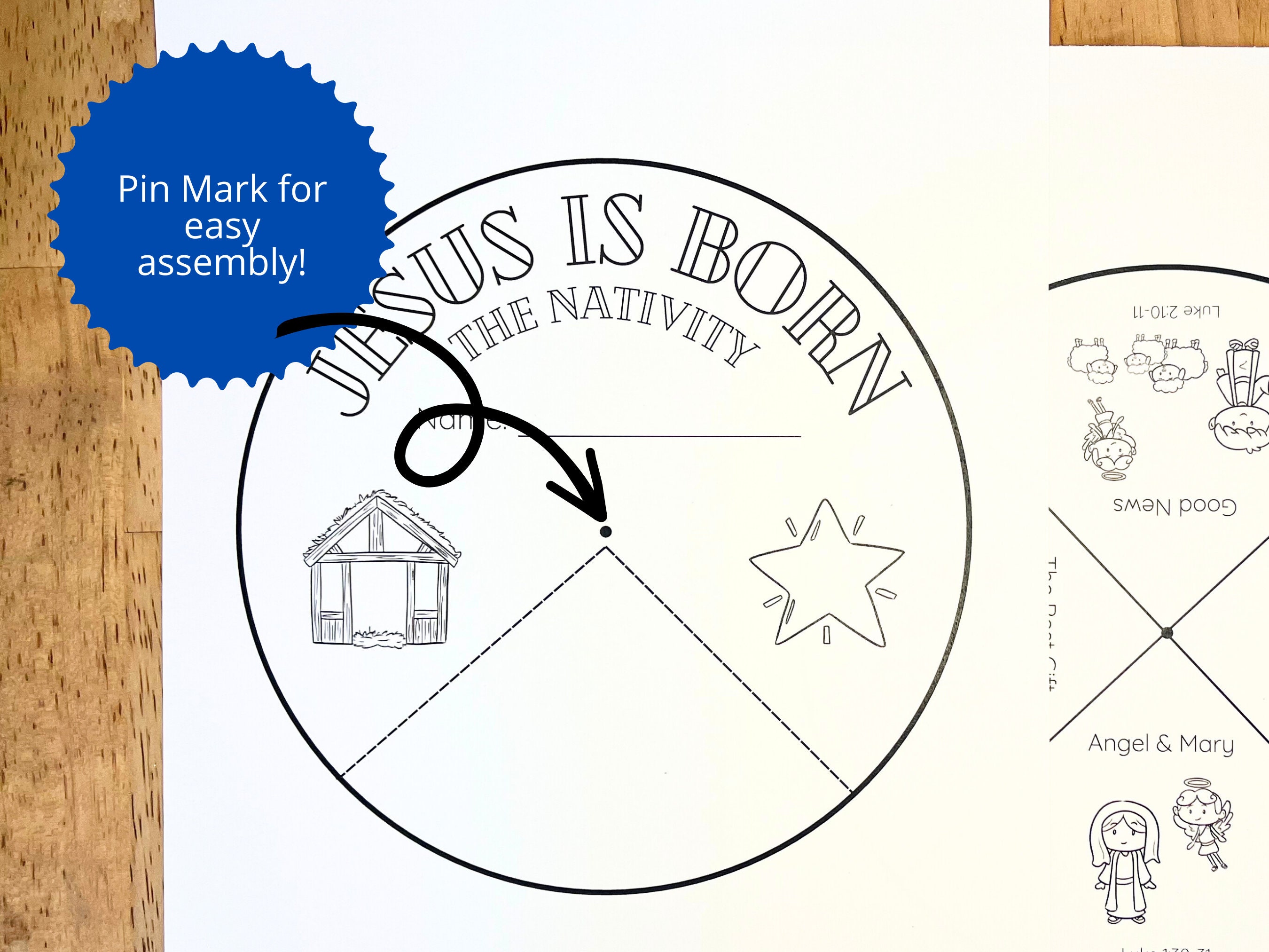Nativity Story Wheel Craft for Kid Christmas Nativity Activity for ...