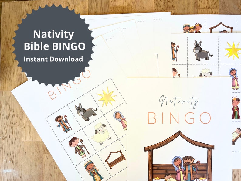 Nativity Bingo Game Printable Nativity Bible Bingo Christmas Nativity ...