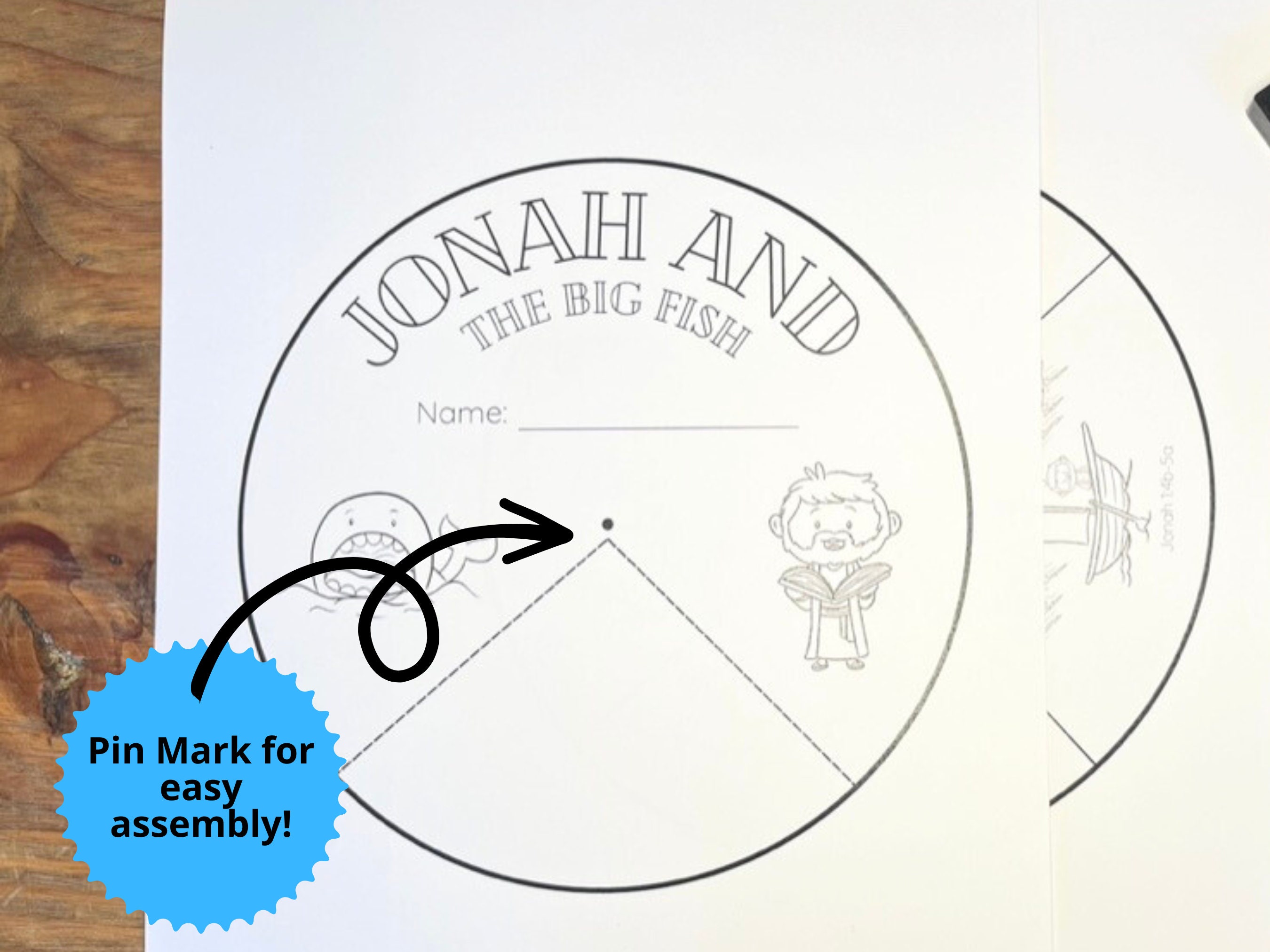 Jonah and the Big Fish Story Wheel Jonah and the Whale Craft for Kid ...