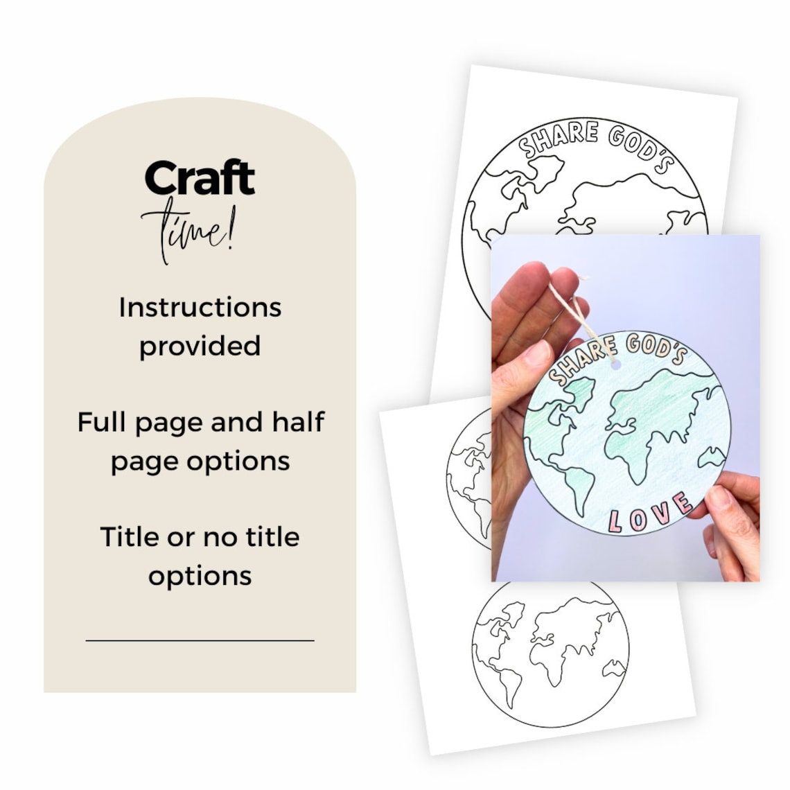 Share Gods Love Craft for Kid Printable Christian Missionary Craft for ...