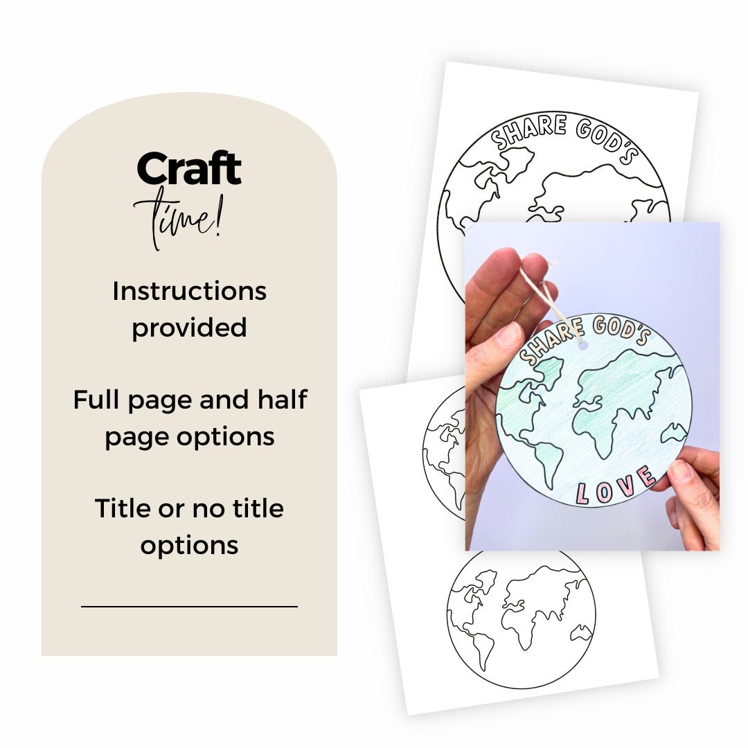 Share Gods Love Craft for Kid Printable Christian Missionary Craft for ...
